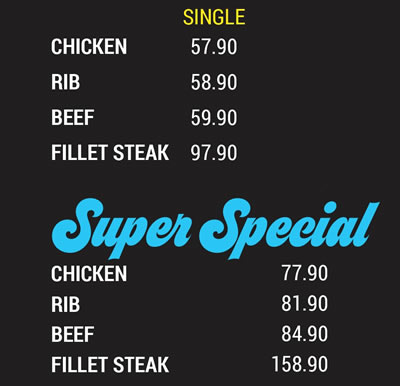 Foodcourt Menu